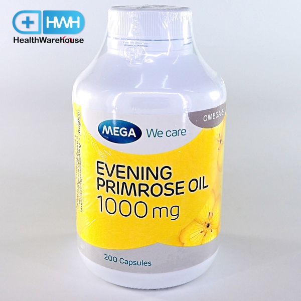 Mega We Care Evening Primrose Oil 1000mg 200 แคปซูล – Health Warehouse
