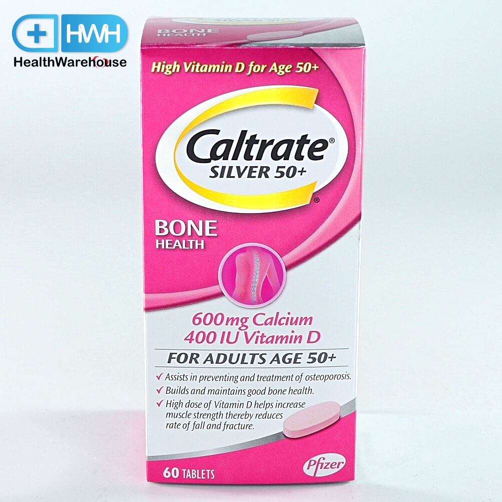 Caltrate Silver 50+ Calcium 600 mg + Vitamin D 400 IU สีชมพู 60 เม็ด ...