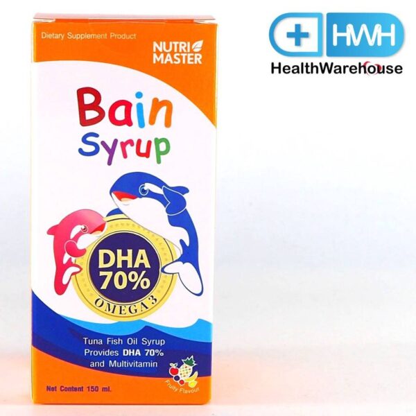 Bain Syrup 150 mL DHA 70% เบน ไซรัป น้ำมันปลาทูน่า - Health Warehouse