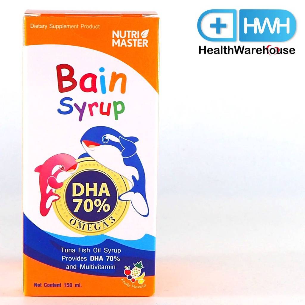 Bain Syrup 150 mL DHA 70% เบน ไซรัป น้ำมันปลาทูน่า – Health Warehouse