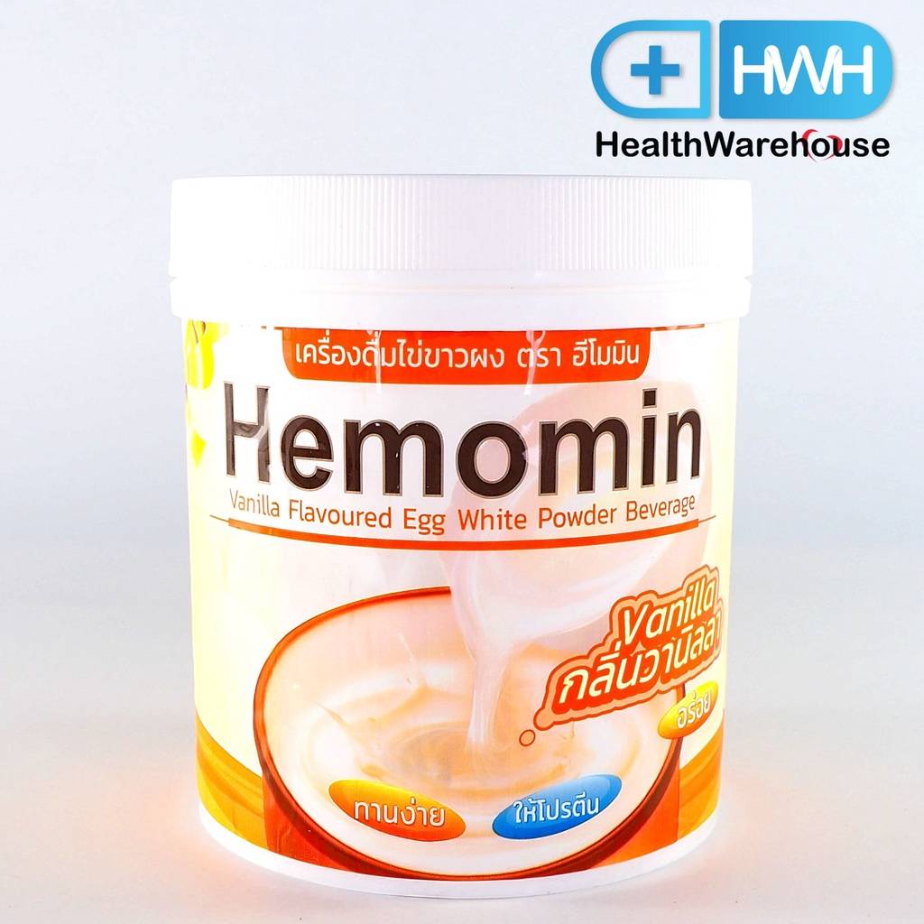 Hemomin โปรตีนไข่ขาว ชนิดผง 400 g รสวนิลา – Health Warehouse
