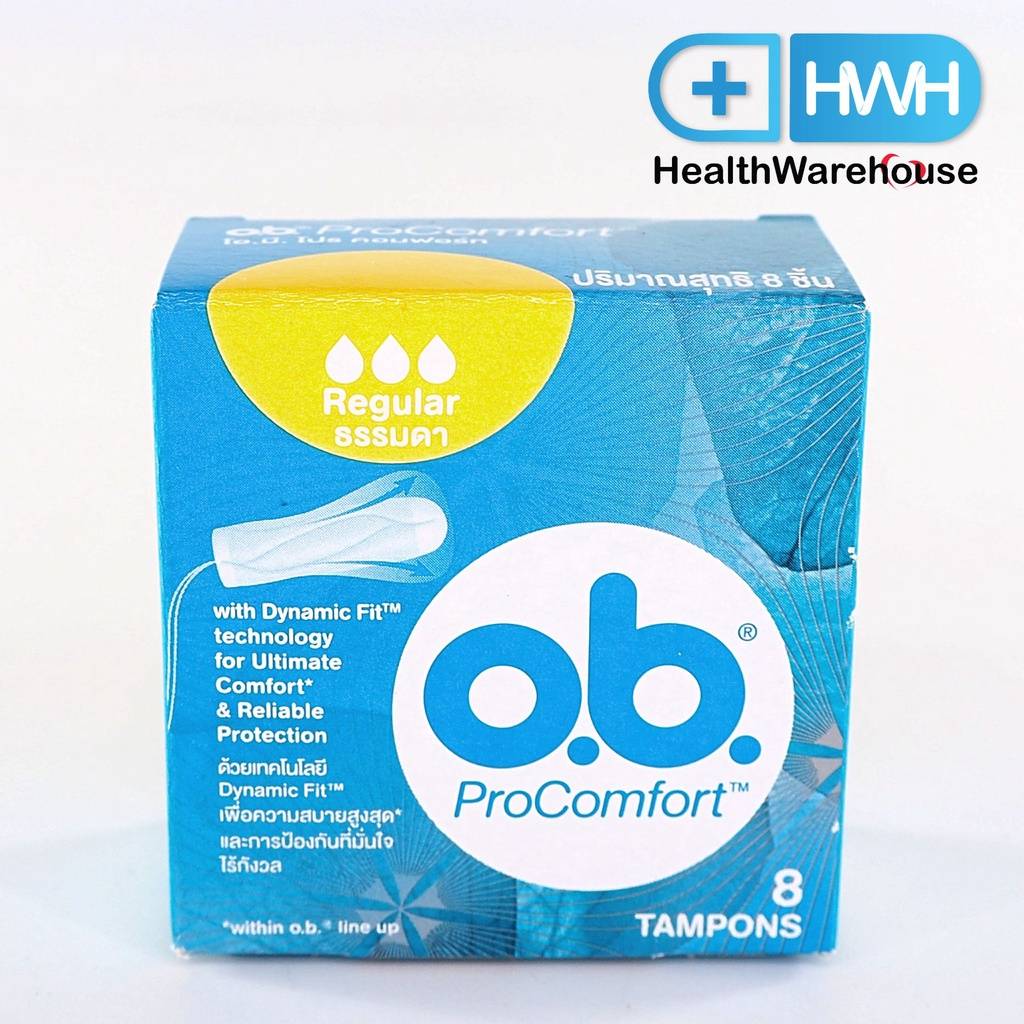 OB ProComfort Regular 8 ชิ้น ผ้าอนามัยแบบสอด O.B. Regular - Health ...