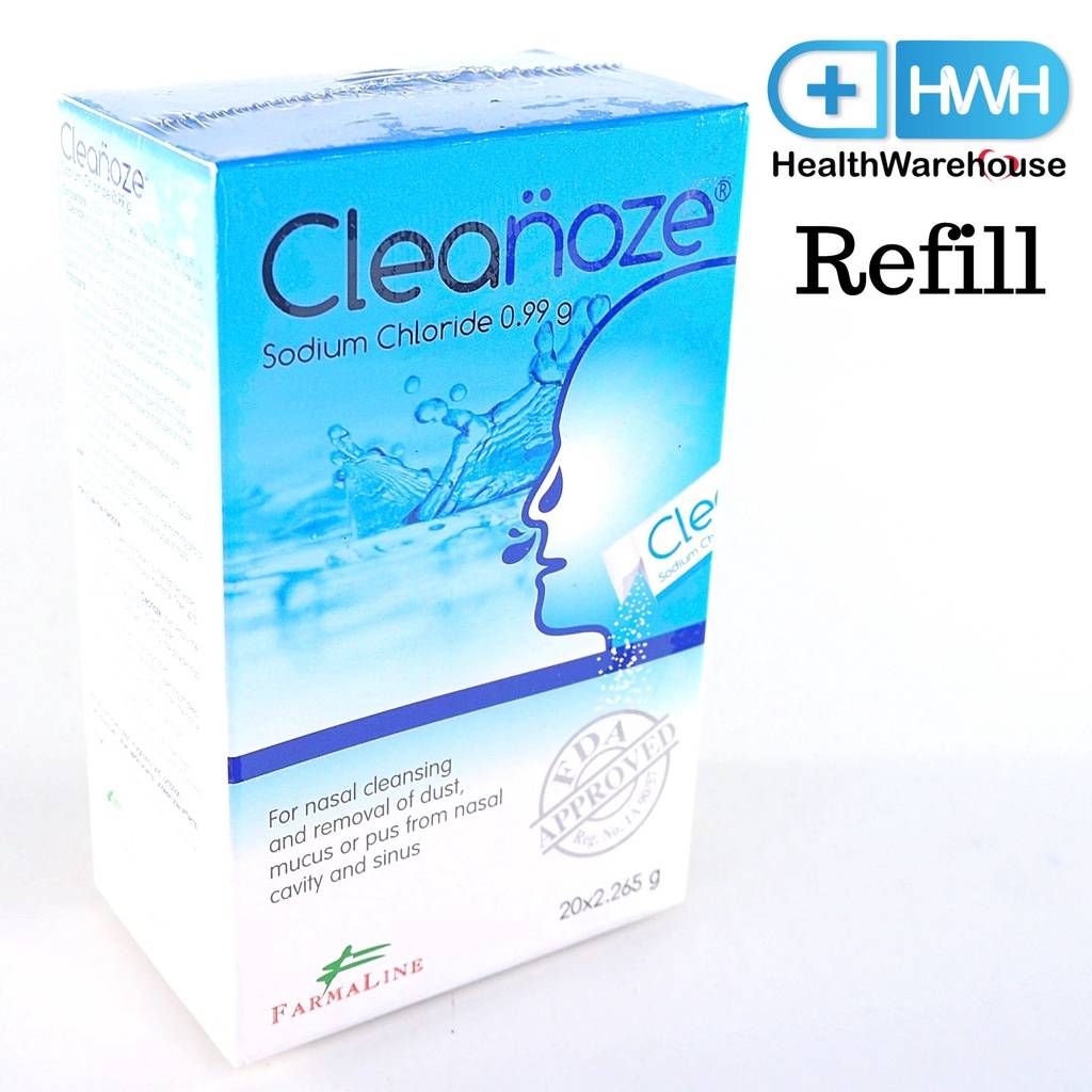 Cleanoze น้ำเกลือล้างจมูก (1กล่อง/20ซอง) คลีโนส ผงเกลือล้างจมูก (3กล่อง ...