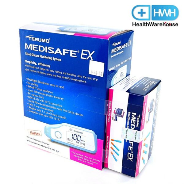 เครื่องตรวจน้ำตาล Terumo Medisafe EX Blood Glucose Meter (แถม แผ่นตรวจ ...