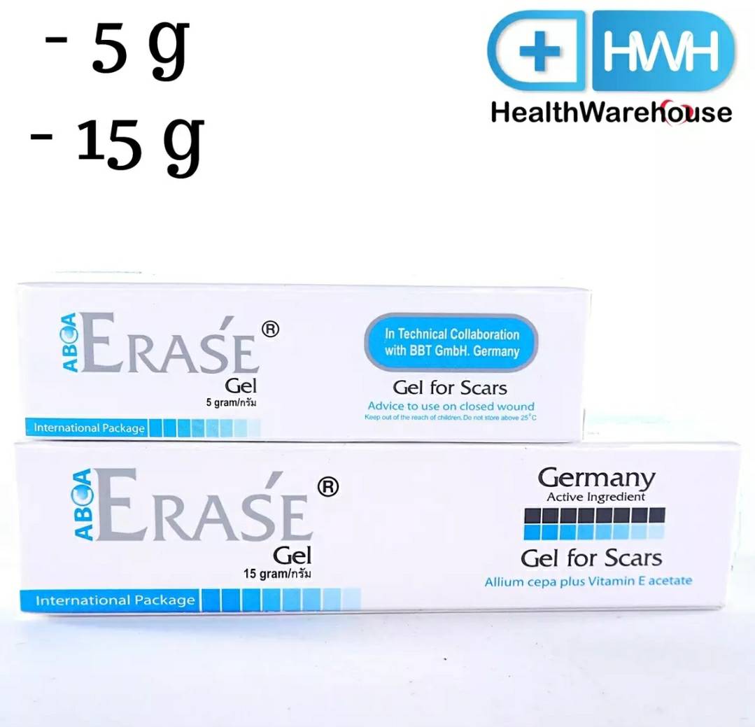 Erase Gel 15 g เจลลดรอยแผลเป็น รอยสิว รอยดำ ABCA - Health Warehouse