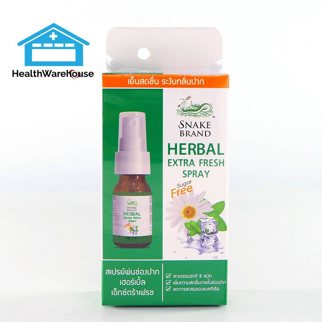 Snake Brand ตรางู Herbal Spray 15 mL สูตร Extra Fresh Spray – Health ...