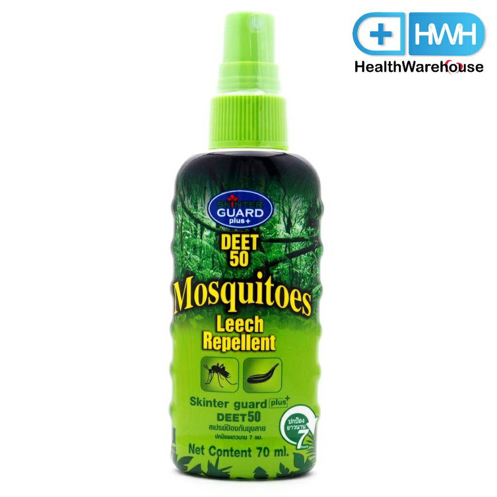 Skinter Guard Deet 50 Plus+ Mosquito Leech Repellent 70 mL สเปร์ยกันยุงเเละทากปกป้องยาวนาน 7 ...